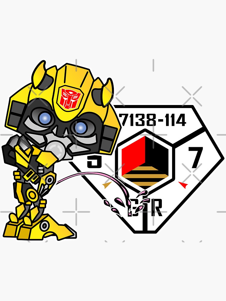 "Bumblebee Peeing - Sector 7 v2" Sticker by btnkdrms | Redbubble