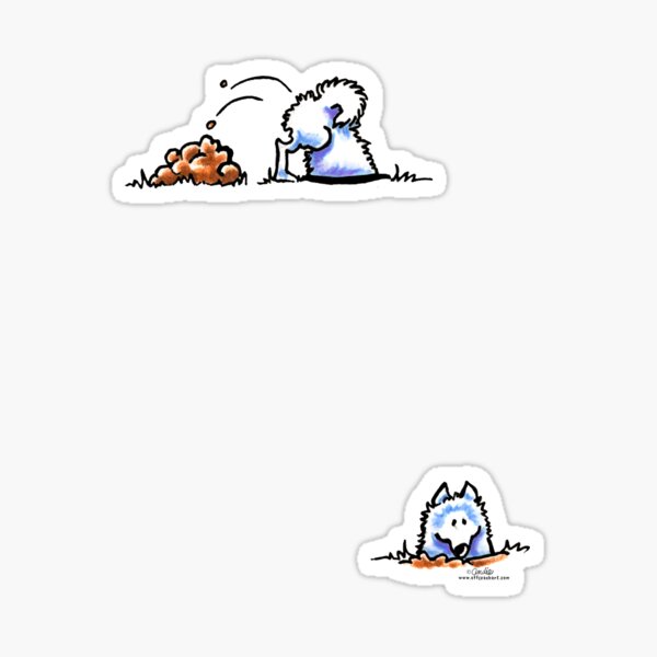 "Samoyed Digging Deep" Sticker by offleashart | Redbubble