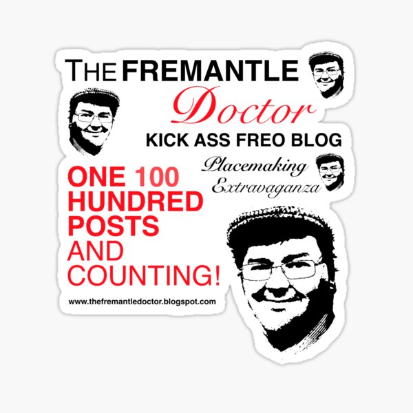 "Freo Doc, 100 posts" Sticker by HammerandTong | Redbubble