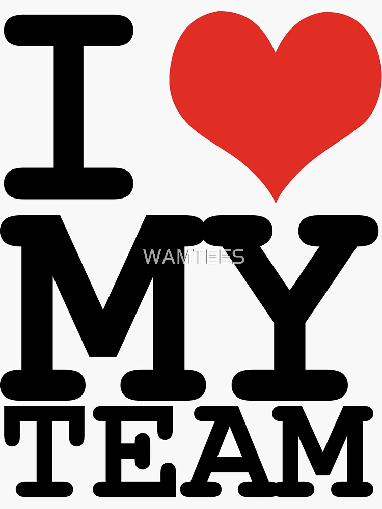 "I love my team" Sticker for Sale by WAMTEES | Redbubble