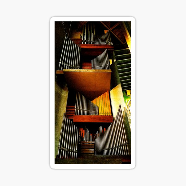 "Organ pipes, Coventry Cathedral 2" Sticker for Sale by robsteadman ...