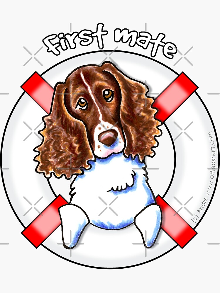 "Springer Spaniel :: First Mate" Sticker for Sale by offleashart ...