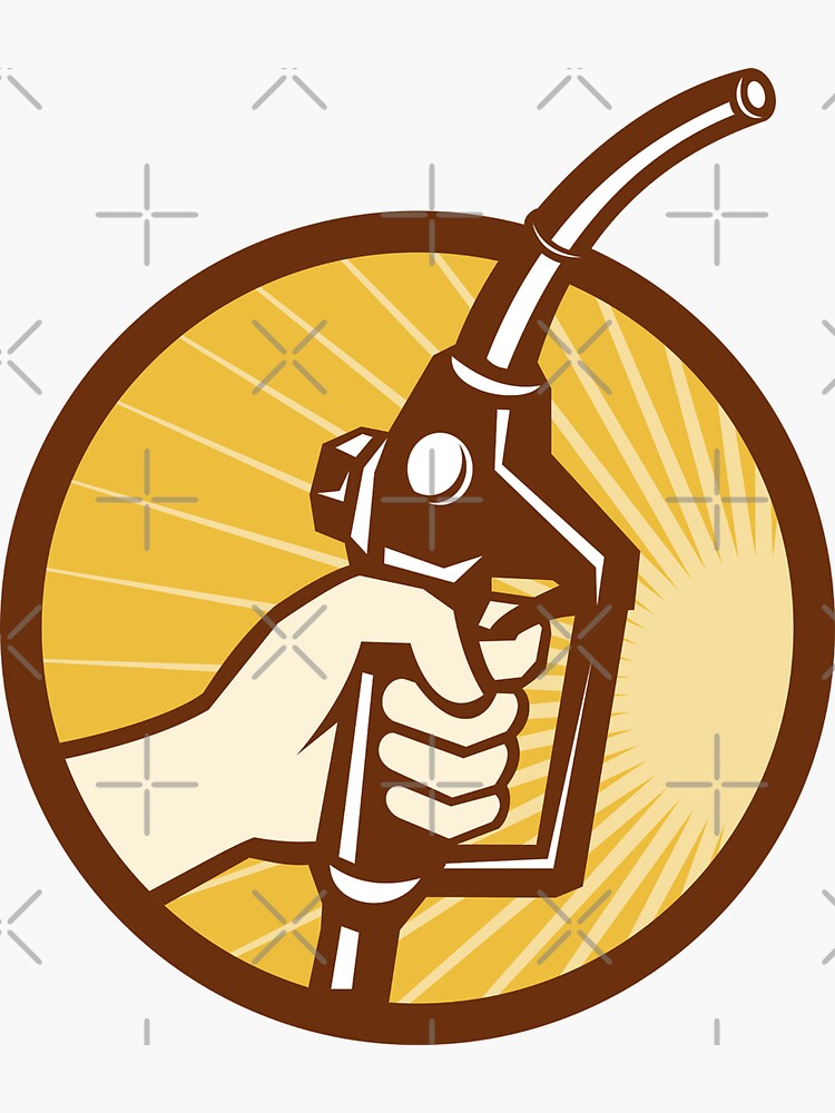 "Hand Holding Gas Fuel Pump Nozzle" Sticker for Sale by patrimonio ...
