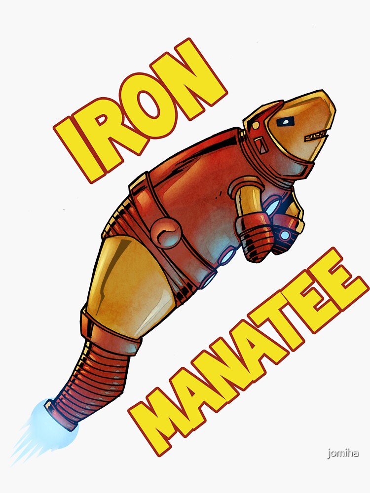 "Iron Manatee SALE!" Sticker for Sale by jomiha | Redbubble