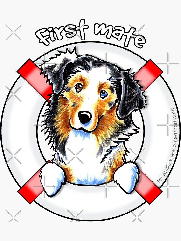 "Aussie :: First Mate" Sticker for Sale by offleashart | Redbubble