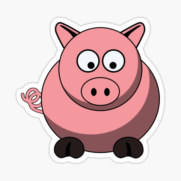"Cartoon Pig" Sticker for Sale by mdkgraphics | Redbubble