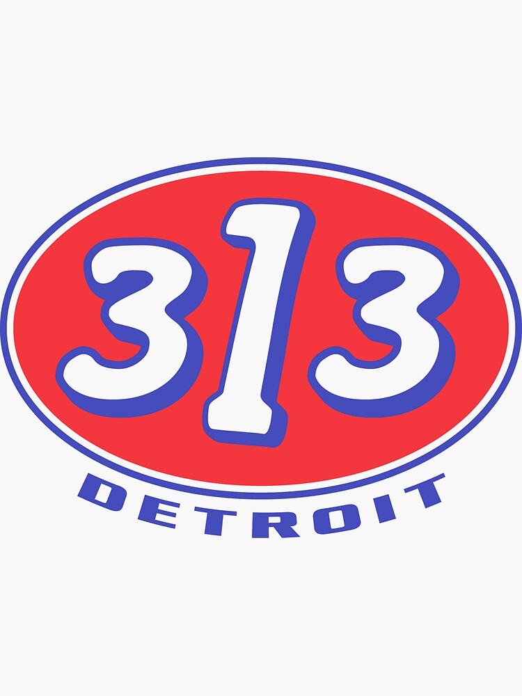 "Detroit 313 Oval " Sticker for Sale by davidkyte | Redbubble