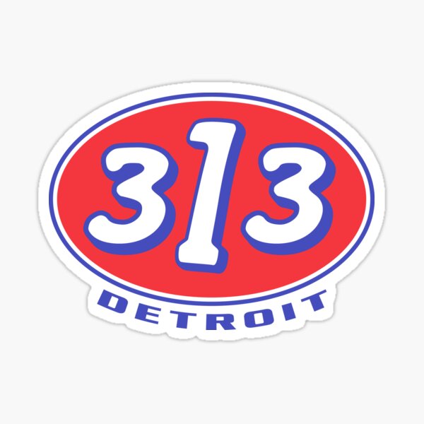 "Detroit 313 Oval " Sticker for Sale by davidkyte | Redbubble