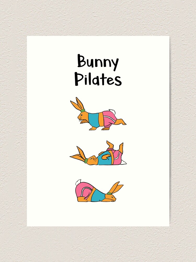 "Bunny Pilates" Art Print for Sale by MonkeyFlower | Redbubble