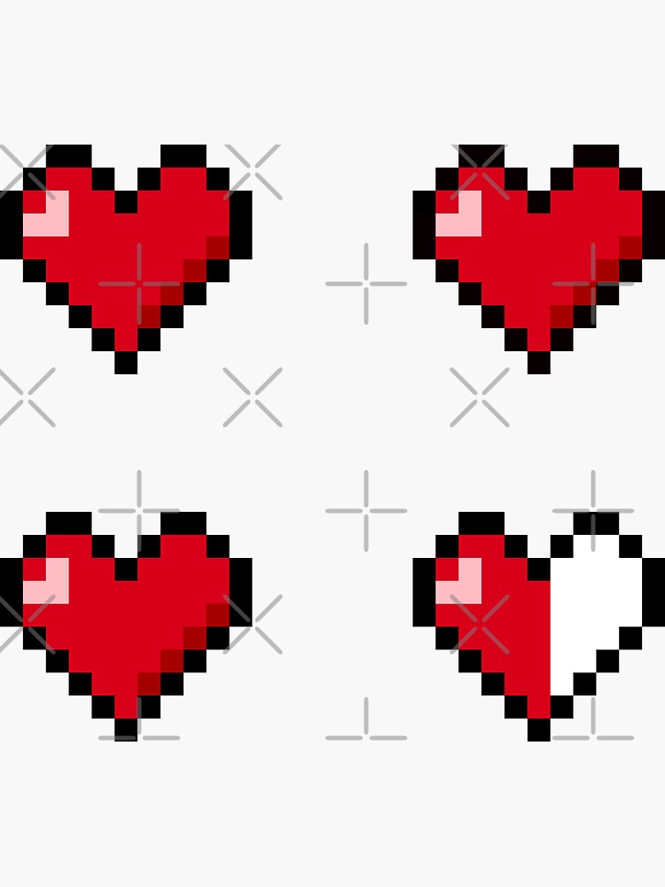 Pegatina for Sale con la obra «Pixel Heart Stickers 4x» de squarechris ...