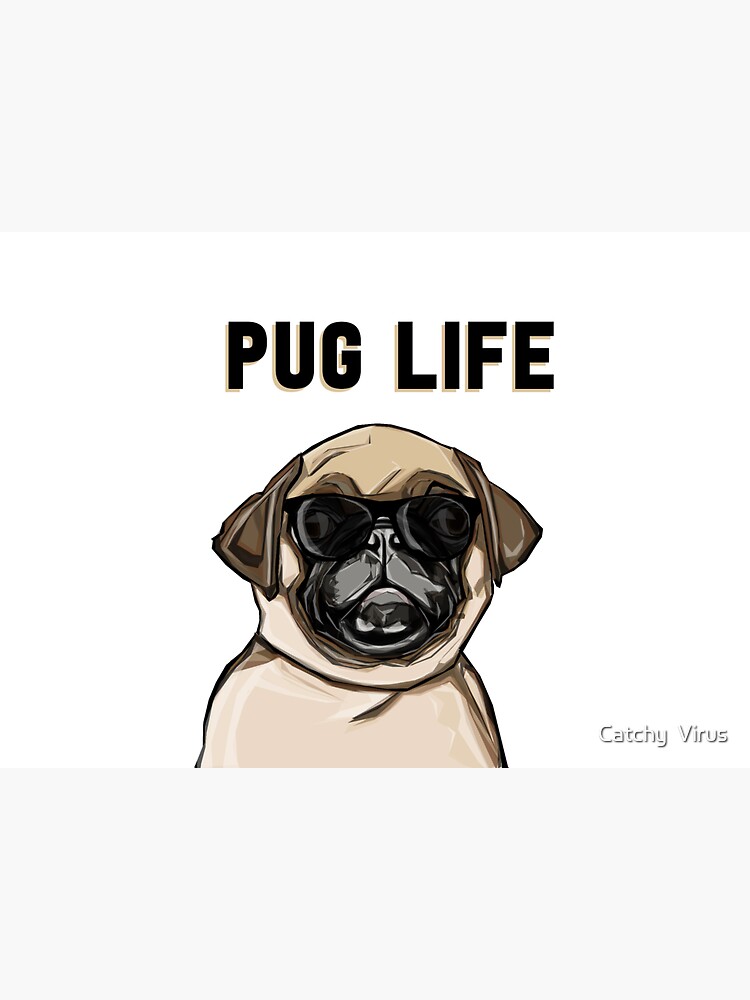 "Pug Life Dog Digital Art" Sticker for Sale by SubstanceMedia | Redbubble