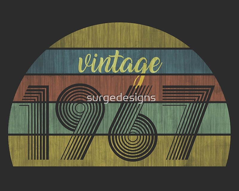 "Vintage Retro Sunset Classic Sunrise 1967 Birth Year" by surgedesigns ...