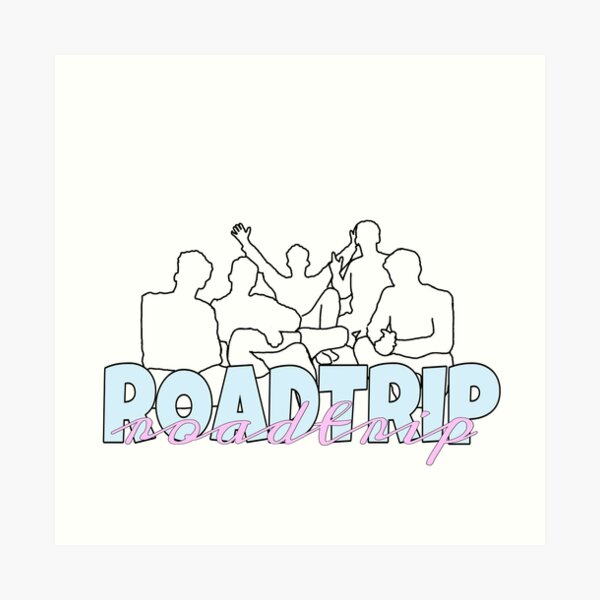 "Roadtriptv White Outline " Art Print by megsarrt | Redbubble