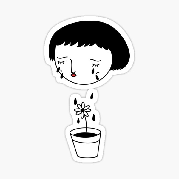 "crying girl" Sticker for Sale by nihiliticia | Redbubble