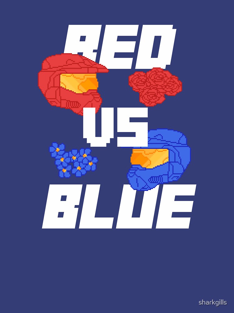 "red versus blue" T-shirt by sharkgills | Redbubble