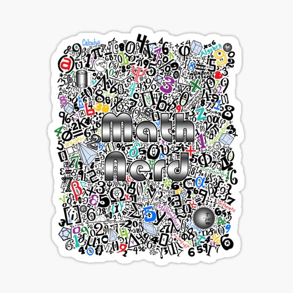 "Math Nerd in Black by Bobbie Berendson W" Sticker for Sale by ...