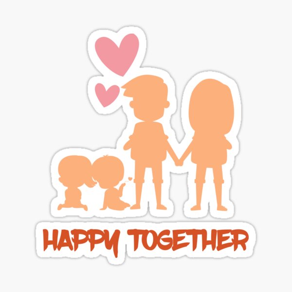 "Family Happy together" Sticker for Sale by Jokos-Welt | Redbubble