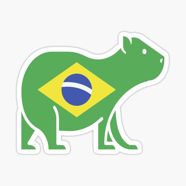 "Capybara Brazil Flag Symbol" Sticker for Sale by gbrandao | Redbubble