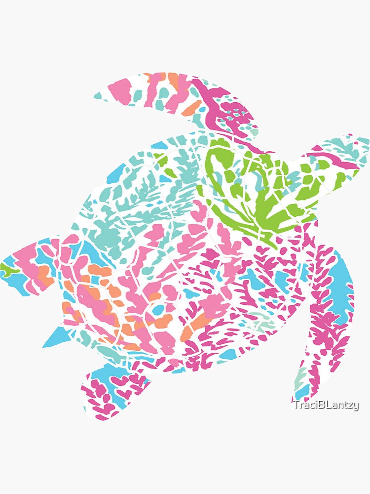 "Lilly print sea turtle" Sticker for Sale by TraciBLantzy | Redbubble