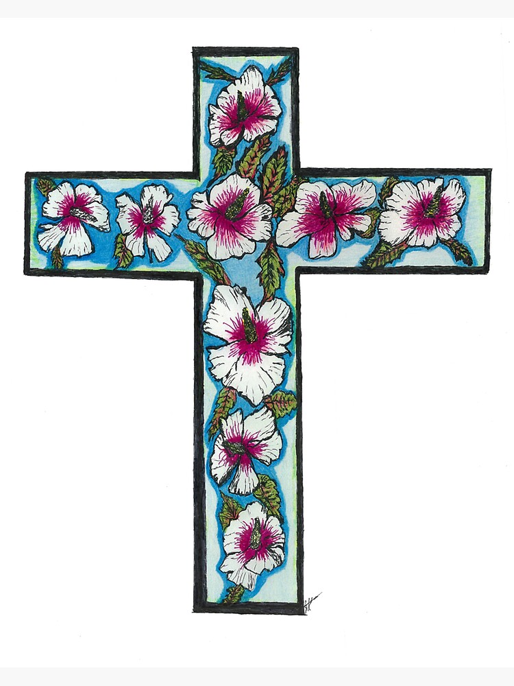 "Rose of Sharon Cross" Sticker by Sperfect7 | Redbubble