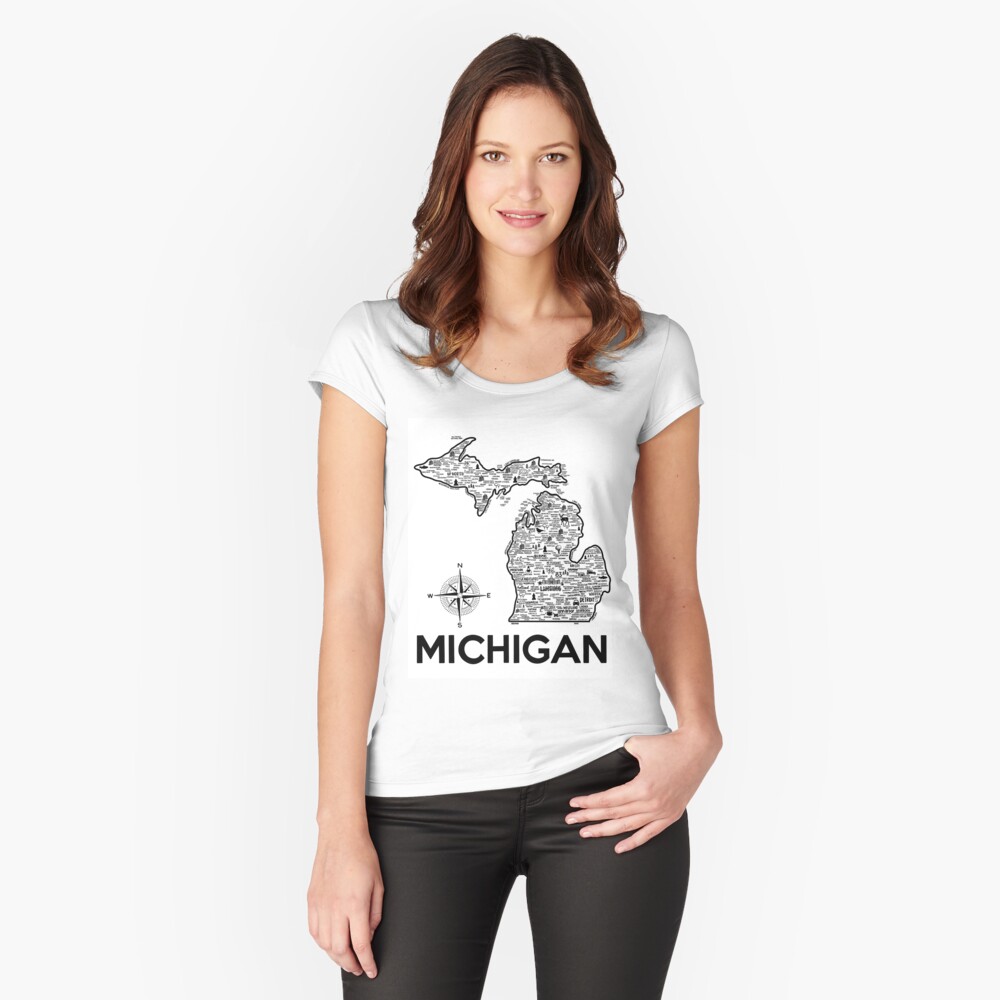 "Michigan Map" Sticker for Sale by fiberandgloss | Redbubble