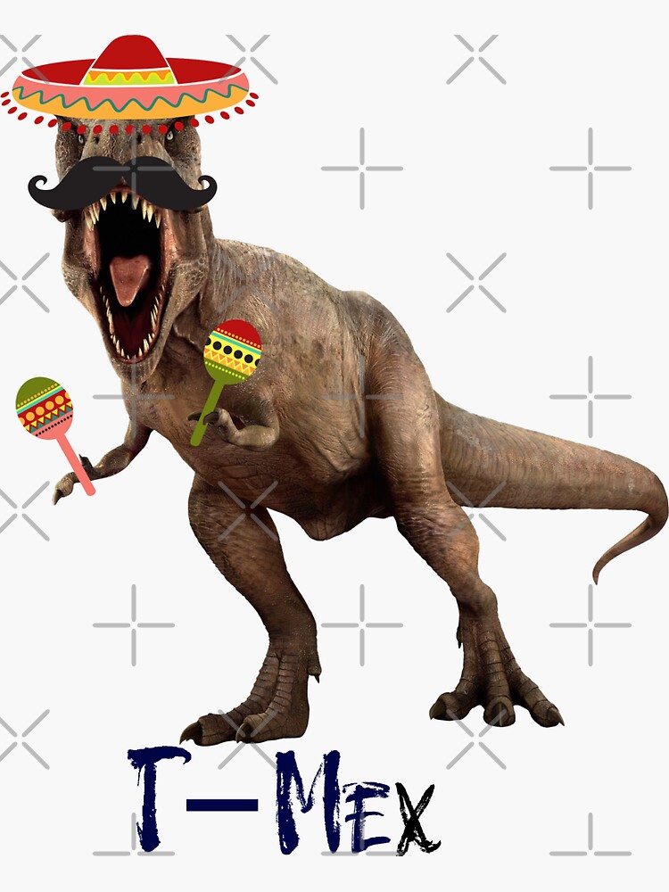 "Tyrannosaurus T-Mex " Sticker by ColorFlowArt | Redbubble