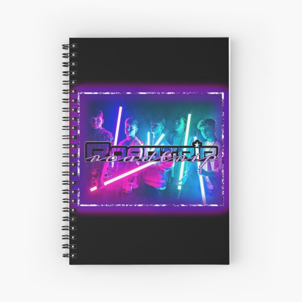 "Roadtriptv Neon Lights Logo" Spiral Notebook for Sale by megsarrt ...