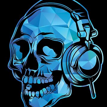 "Colorful Skull DJ Headphones Music Rave Gift" Photographic Print for ...