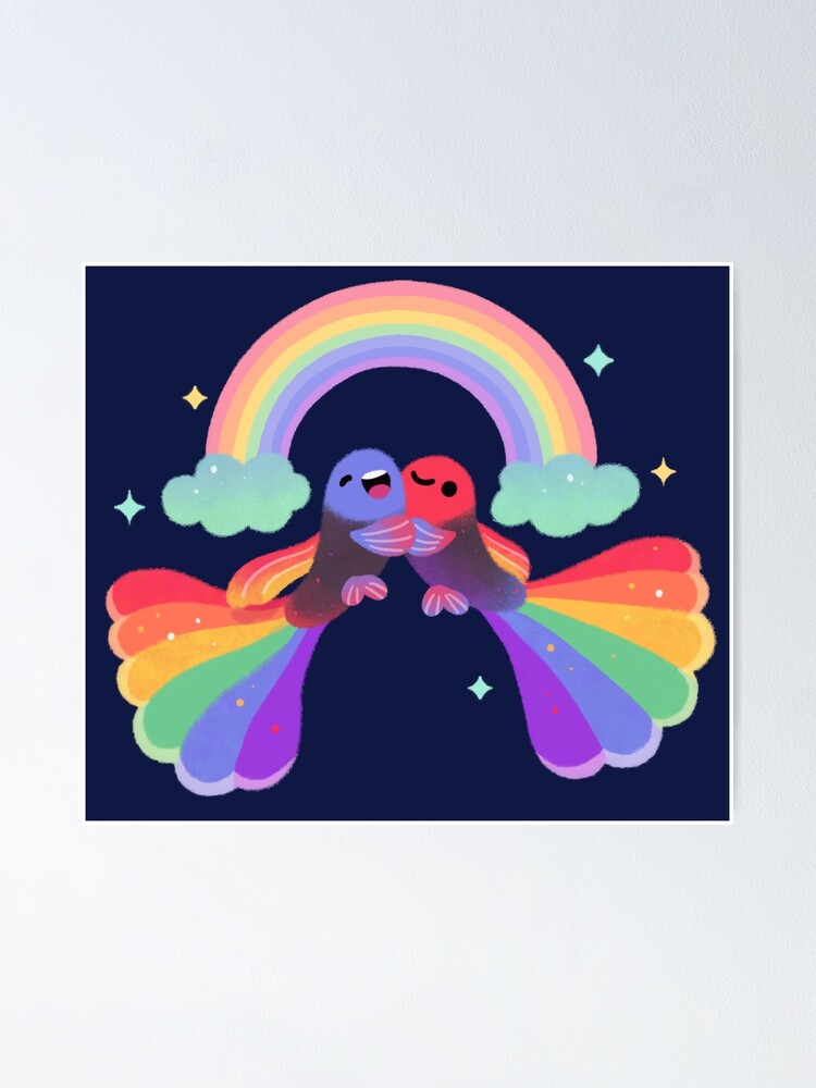 "Rainbow guppy 1" Poster by pikaole | Redbubble