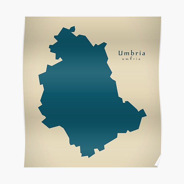 "Modern Map - Umbria region Italy" Poster for Sale by ingomenhard ...