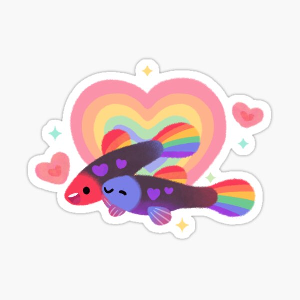 "Rainbow guppy 2" Sticker by pikaole | Redbubble