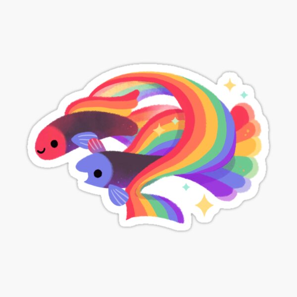 "Rainbow guppy 3" Sticker for Sale by pikaole | Redbubble