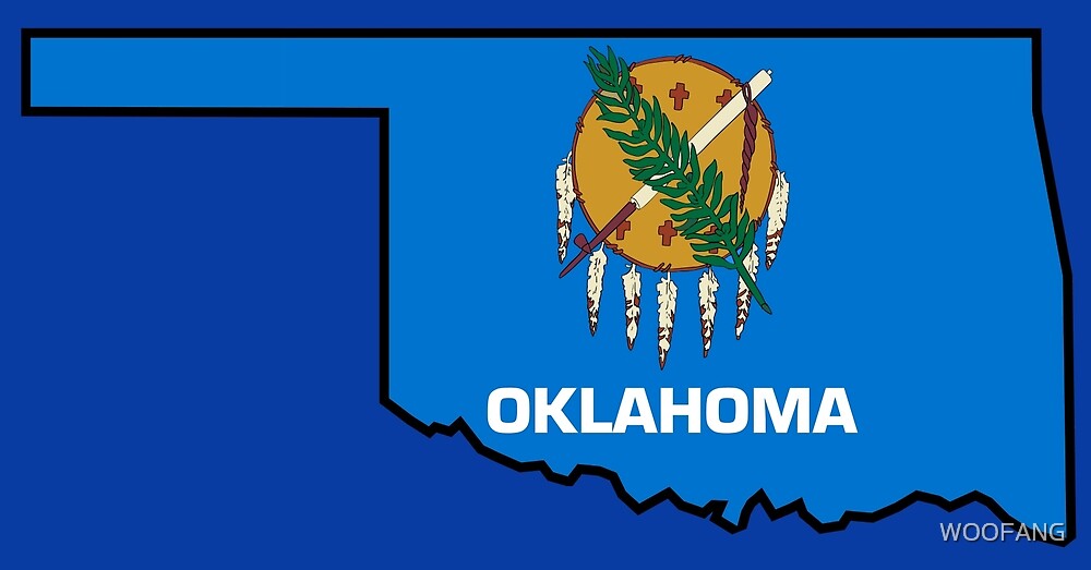"U.S. STATE FLAGS/OUTLINES - OKLAHOMA" by WOOFANG | Redbubble