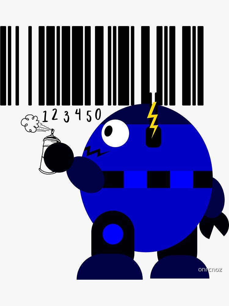 "Robot Sprayer Barcode Robotics Computer Electricity hobbyist" Sticker ...