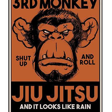 "3rd Monkey Jiu Jitsu" Sticker for Sale by groundshark | Redbubble