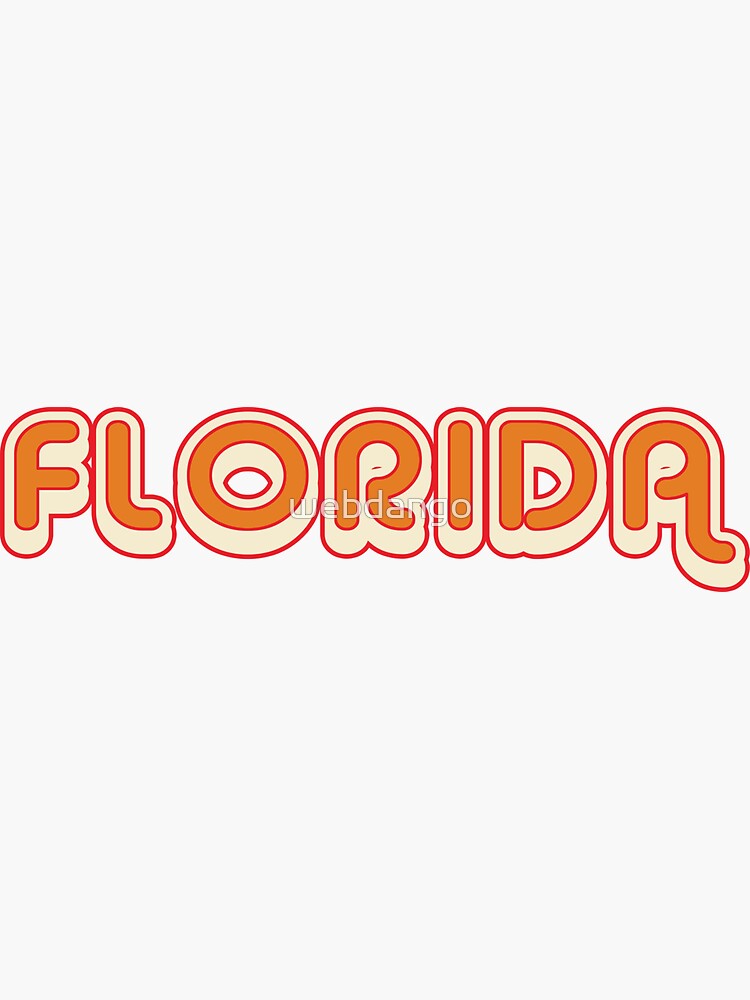 "Florida retro 1970s vintage design with shadow" Sticker for Sale by ...
