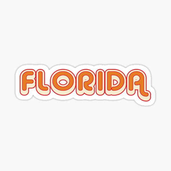"Florida retro 1970s vintage design with shadow" Sticker for Sale by ...