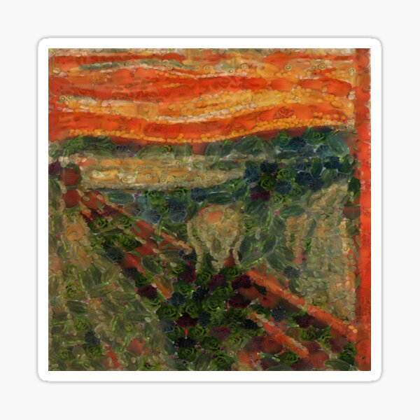 "The Avocado Scream After Munch" Sticker by taiche | Redbubble