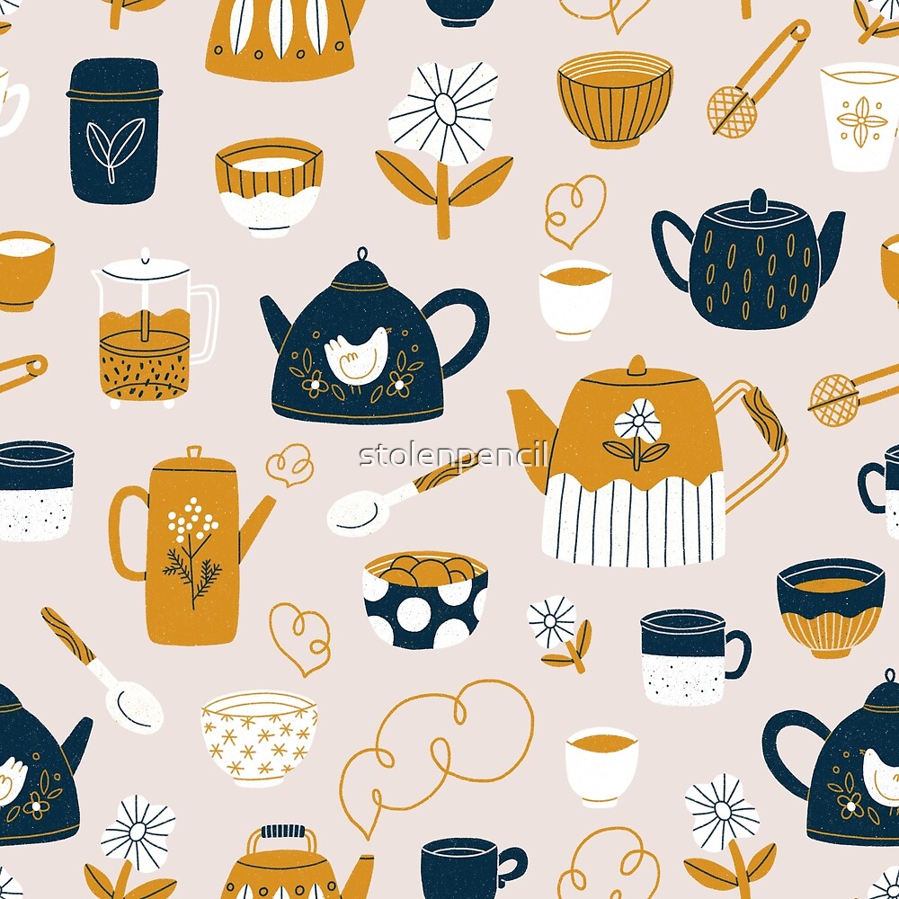 "Time for tea seamless pattern" by stolenpencil | Redbubble