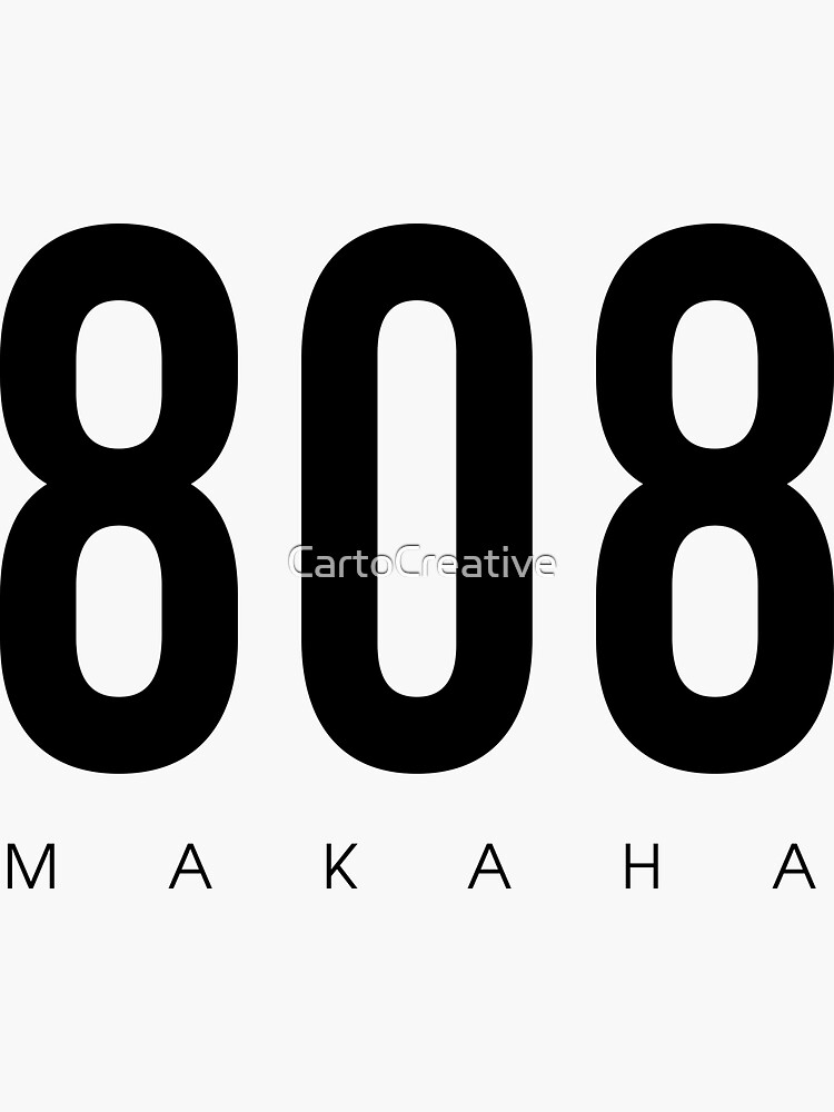 "Makaha, HI - 808 Area Code design" Sticker for Sale by CartoCreative ...