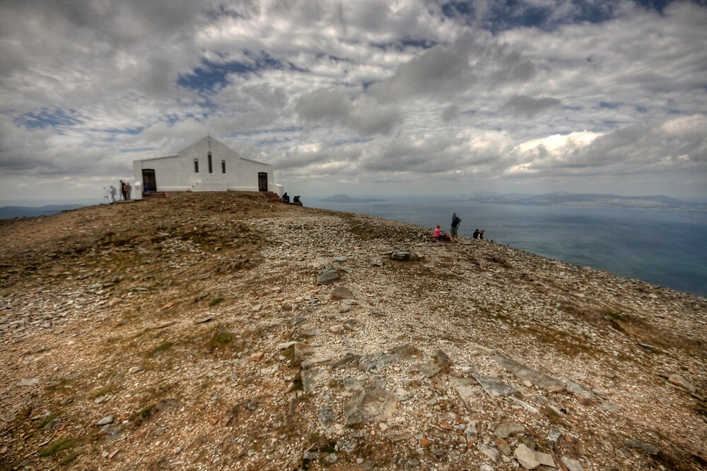 "Croagh Patrick church" by John Quinn | Redbubble