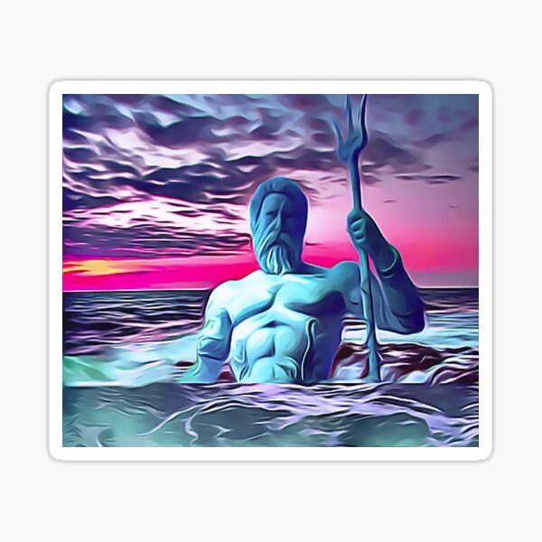 "Poseidon - God of the Sea" Sticker by Sunleil | Redbubble