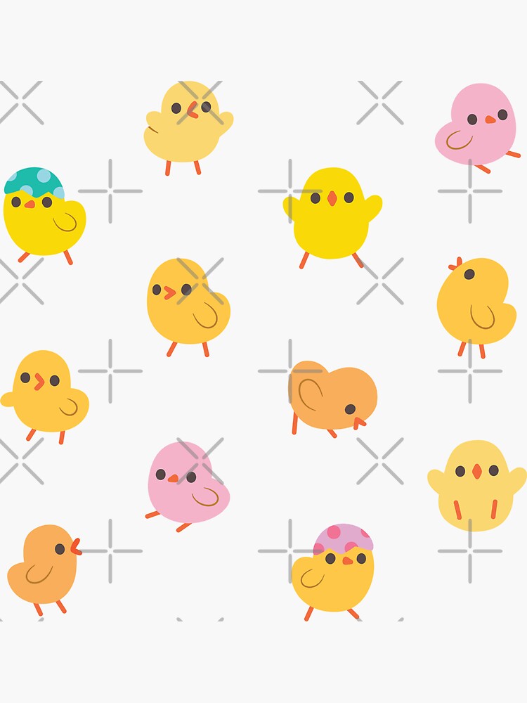 "Pink and Yellow Baby Chicks" Sticker for Sale by KristyKate | Redbubble