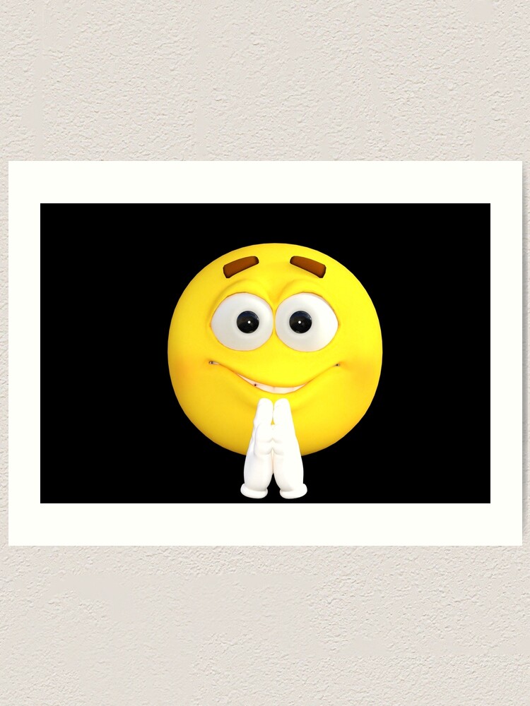 "Pray Smiley Emoji Smile Yellow Face T-shirts & Sticker - emoji ...
