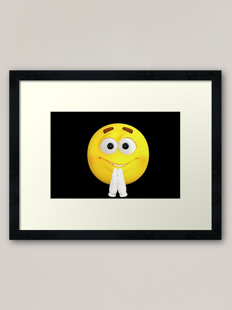"Pray Smiley Emoji Smile Yellow Face T-shirts & Sticker - emoji ...