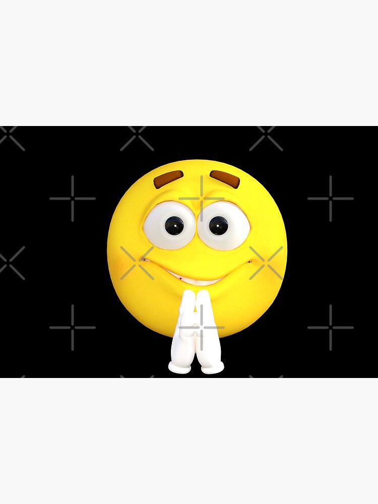 "Pray Smiley Emoji Smile Yellow Face T-shirts & Sticker - emoji ...