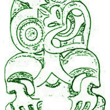 "Green Hei-Tiki Sketch" Postcard for Sale by CroyleC | Redbubble