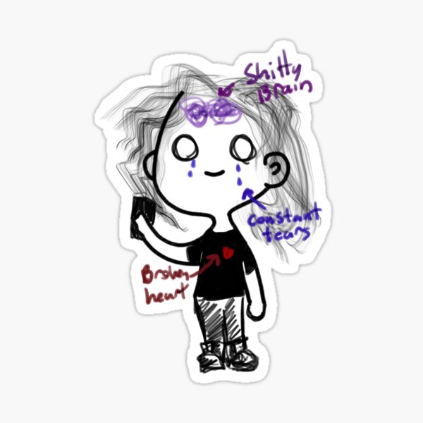 "Sad Boi " Sticker by MooglesDoodles | Redbubble