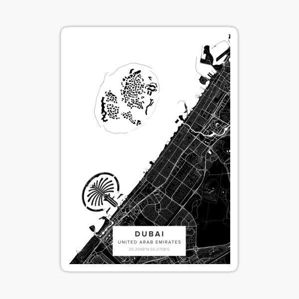 "Dubai Map" Sticker for Sale by Kara515 | Redbubble