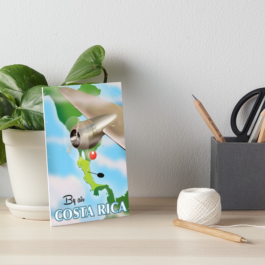Lámina rígida «Cartel de viaje vintage de mapa de Costa Rica» de ...